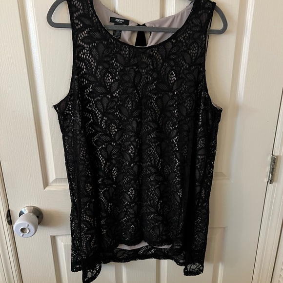 Alfani | Tops | Alfani Black Asymmetrical Embellished Tank Blouse ...